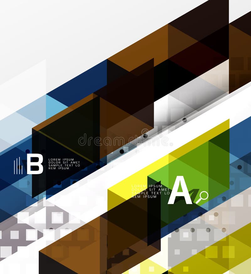 Color Transparent Trianlge Tiles with Infographic Elements Stock Vector ...