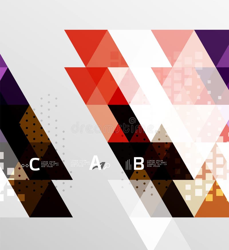 Color Transparent Trianlge Tiles with Infographic Elements Stock Vector ...