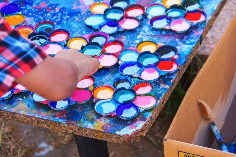 Color tray for child play stock image. Image of sunny - 85633043