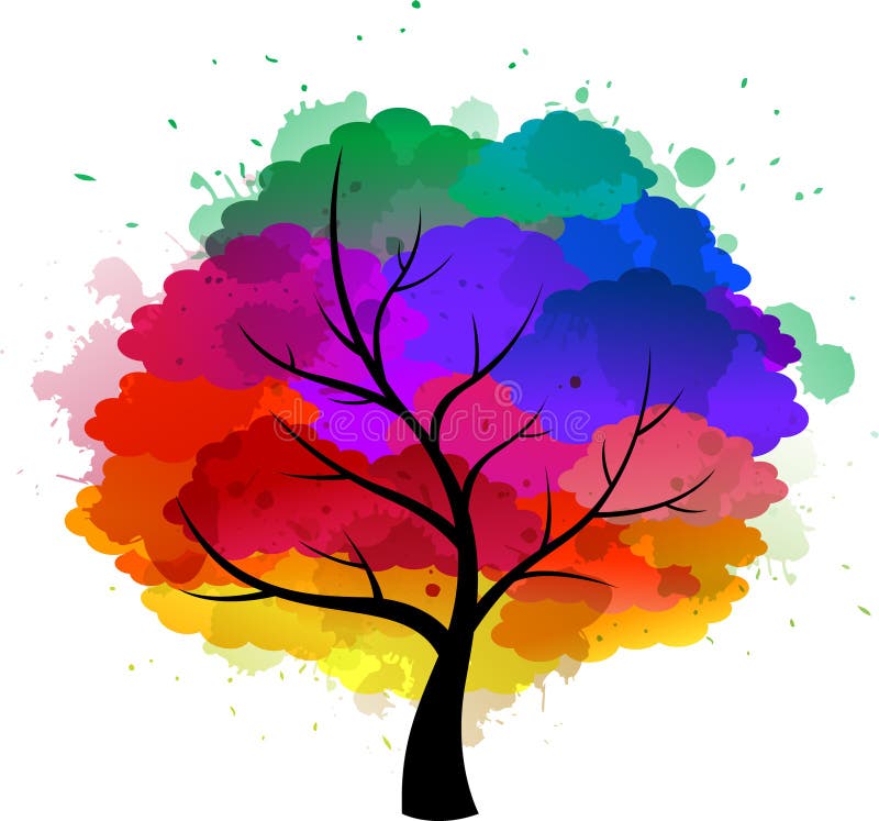 Color tree paint splat stock vector. Illustration of abstract - 302462577