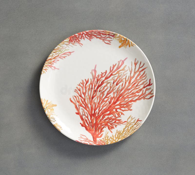 Color Tree Vintage Floral Dinner Plate Stock Photo - Image of round ...