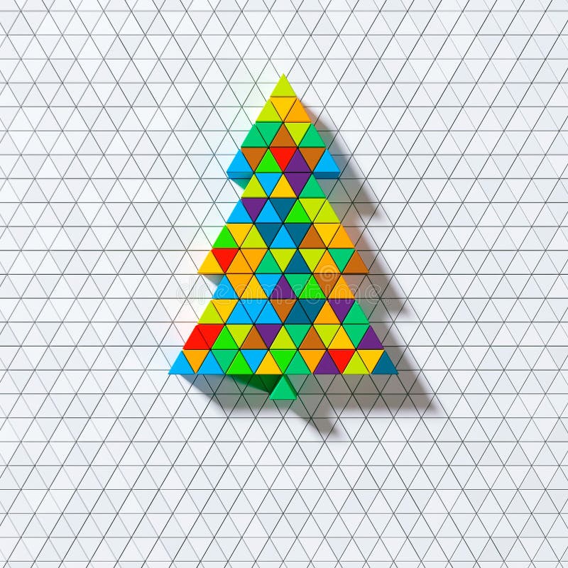 Color Triangle Christmas Ornament Card Stock Illustration ...