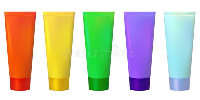 Color Tube for Cream or Toothpaste Stock Vector - Illustration of ...