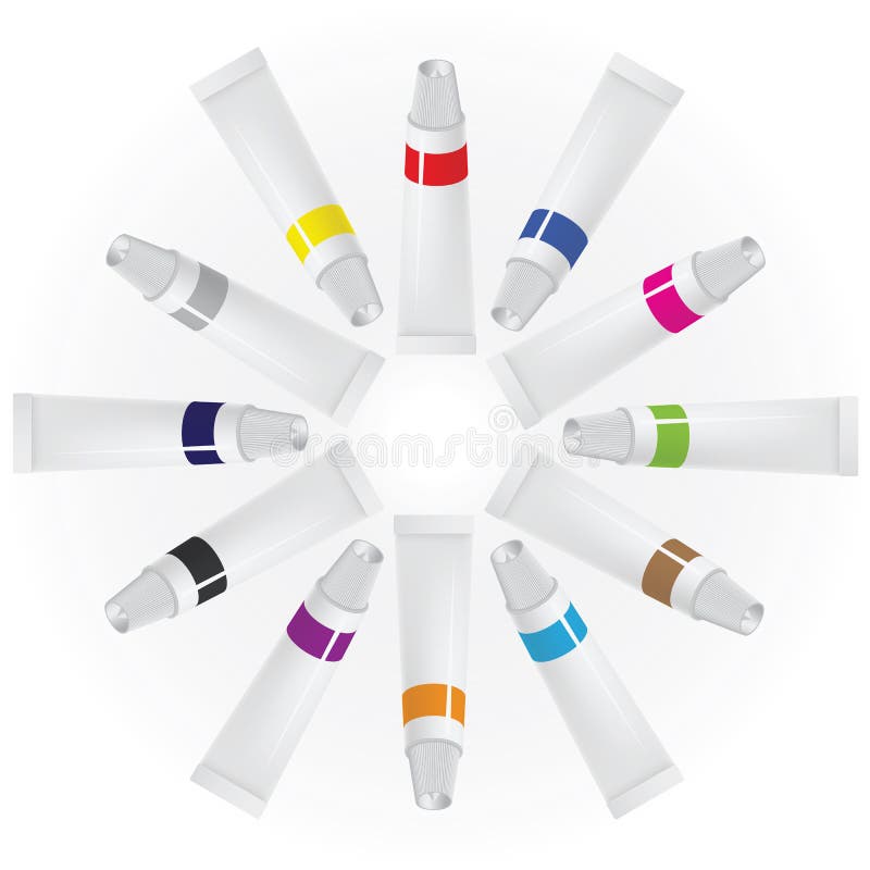 Tubes of paint stock vector. Illustration of education - 22373563