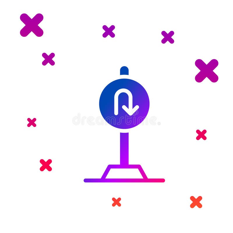 Color Turn Back Road Icon Isolated on White Background. Traffic Rules ...