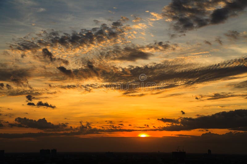 The color of twilight sky stock image. Image of golden - 119261119