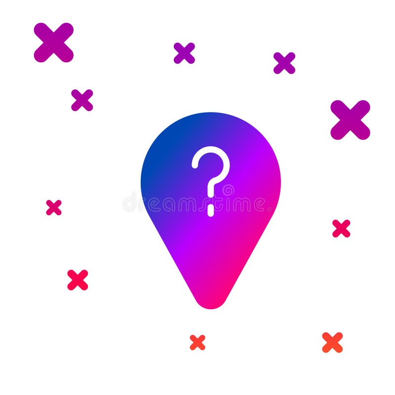 Color Unknown Route Point Icon Isolated on White Background. Navigation ...