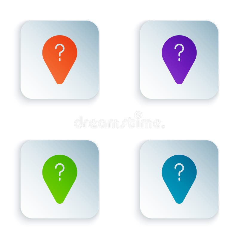 Color Unknown Route Point Icon Isolated on White Background. Navigation ...