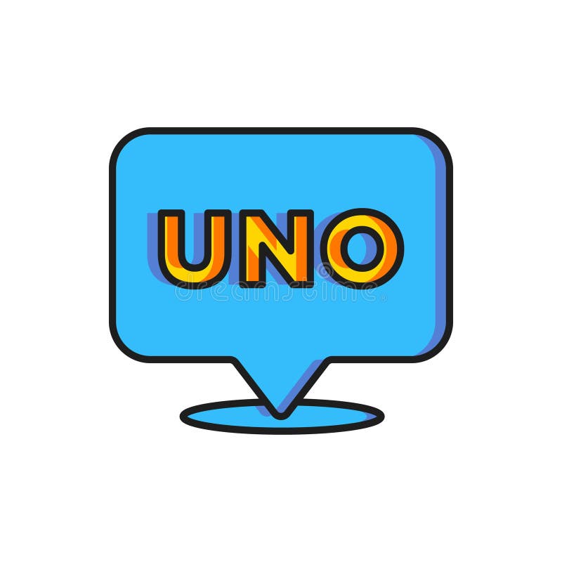 Color Uno Card Game Icon Isolated on White Background. Flat Filled ...