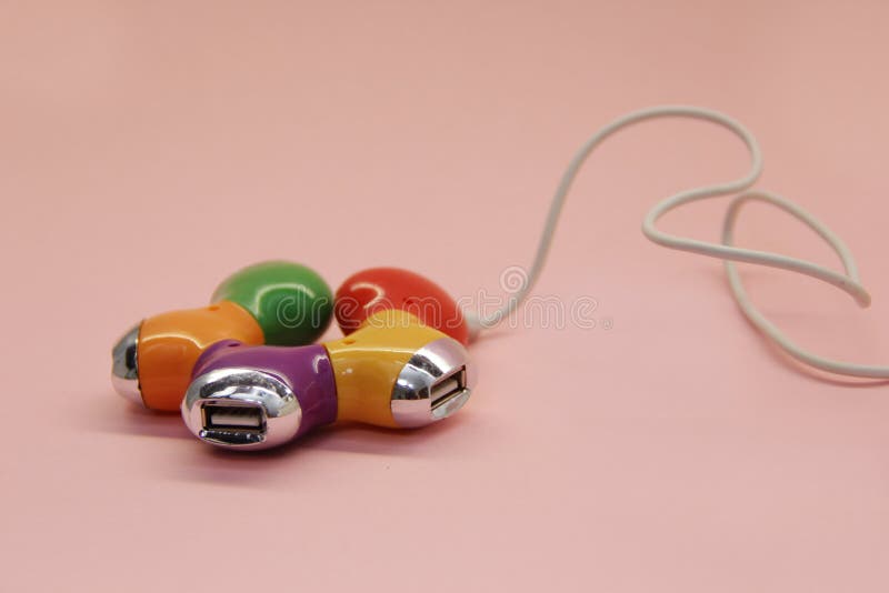 Color USB Adapter on a Light Background Stock Image - Image of lies ...
