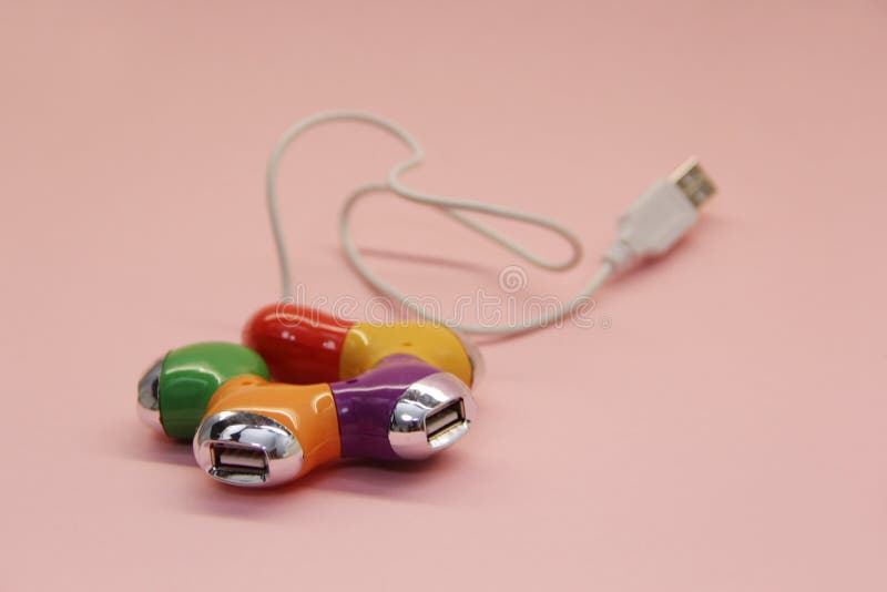 Color USB Adapter on a Light Background Stock Photo - Image of hardware ...