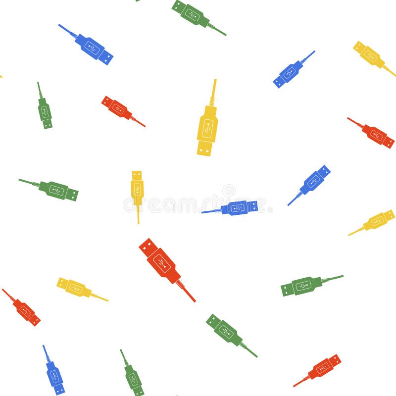 USB Cable Cord Icon Isolated on Transparent Background. Connectors and ...