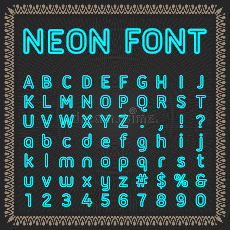 Color Vector Alphabet on a Framed Black Background Stock Vector ...