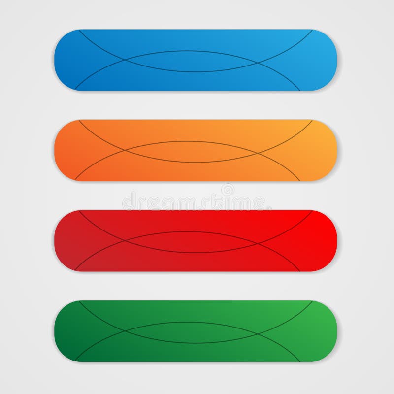 Color Vector Buttons with Stripes. Stock Vector - Illustration of flat ...