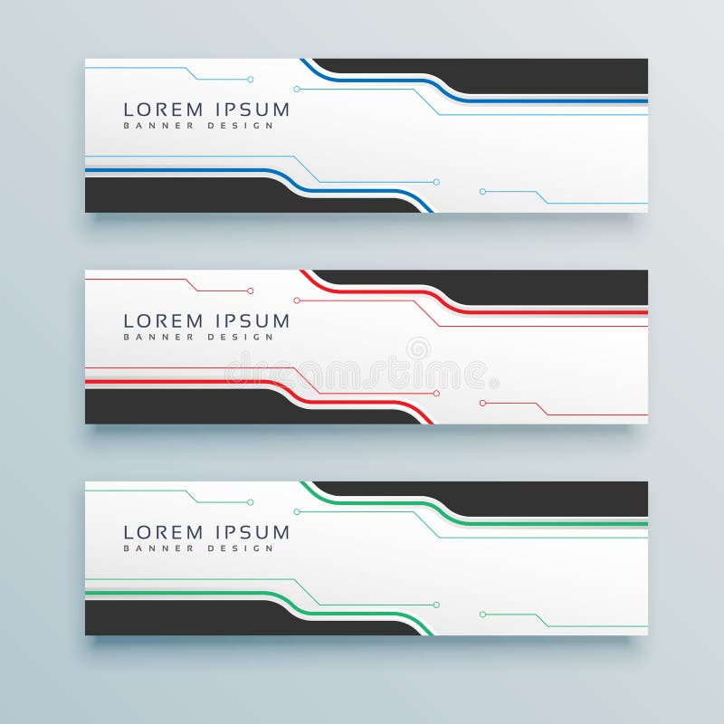 Vector set of headers stock vector. Illustration of collection - 19302317