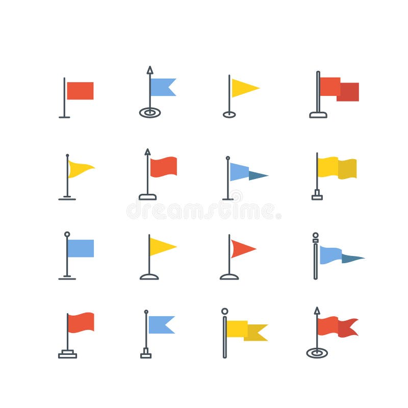 Color Vector Icon Set of Flags. Simple Vector Illustration Stock ...