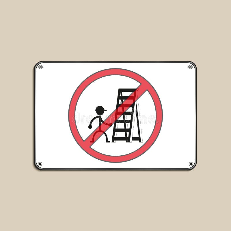 Ban on Work on the Stairs. Vector Icon. Stock Vector - Illustration of ...