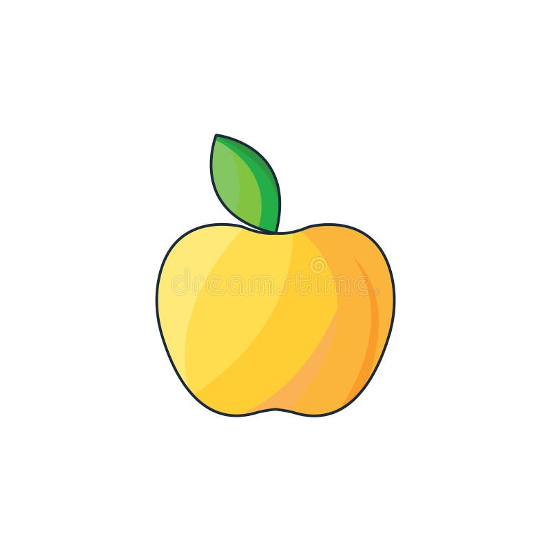 Vector Illustration. Yellow Apple Icon Stock Illustration ...
