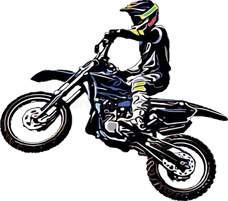 Color Vector Image of Motorcyclist Performing an Extreme Jump Trick ...
