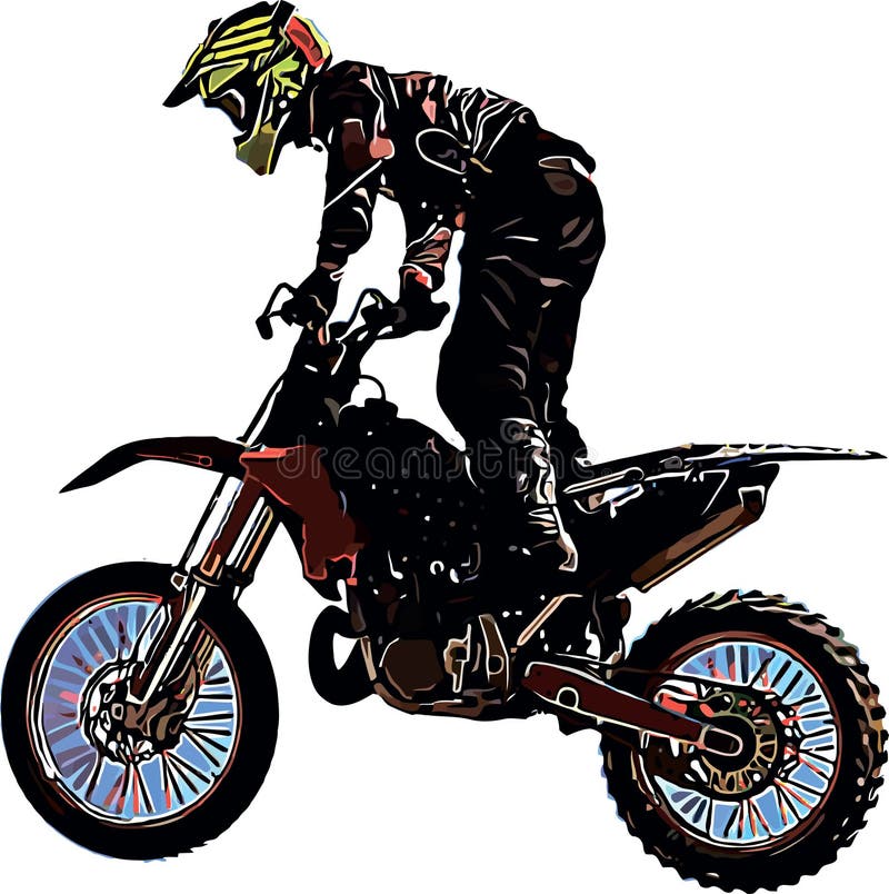 Color Vector Image of Motorcyclist Performing an Extreme Jump Trick ...