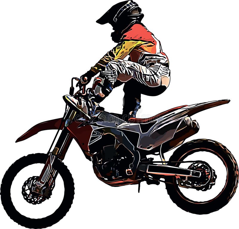 Color Vector Image of Motorcyclist Performing an Extreme Jump Trick ...