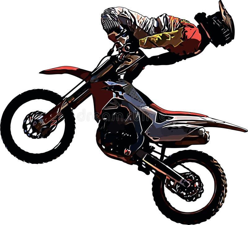 Color Vector Image of Motorcyclist Performing an Extreme Jump Trick ...