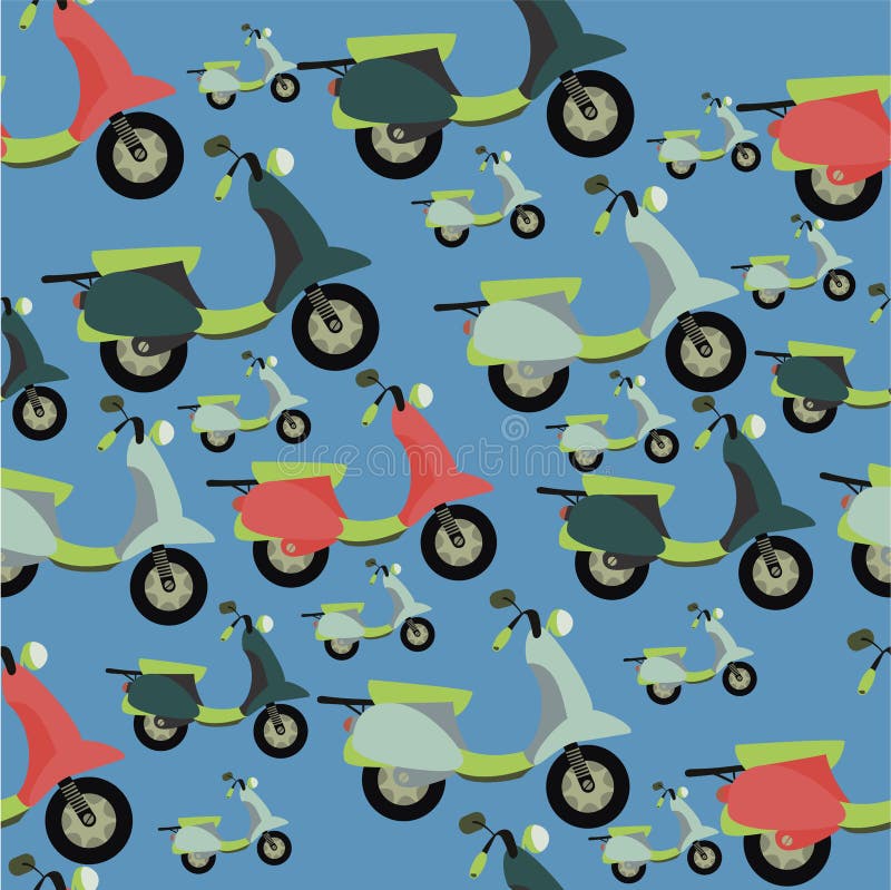 Color Vector Image with Scooters Stock Vector - Illustration of ...