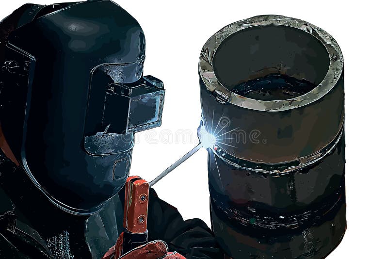 Color Vector Image of Welder with Manual Arc Welding Stock Vector ...