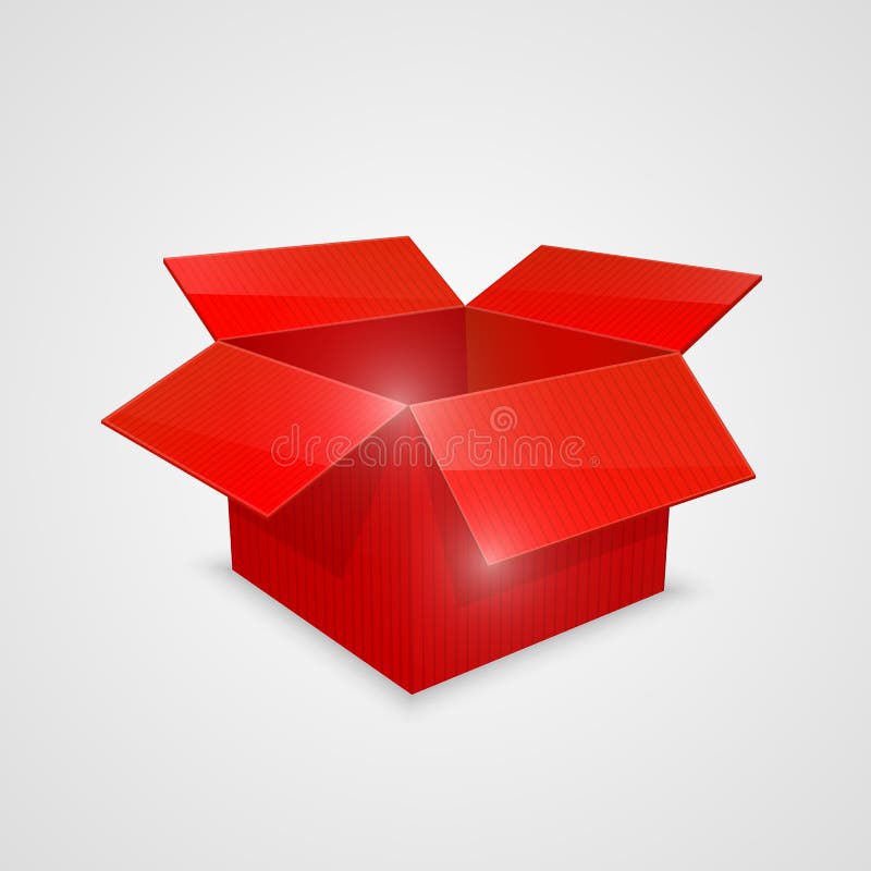 Color vector open box. red stock vector. Illustration of empty - 50226292