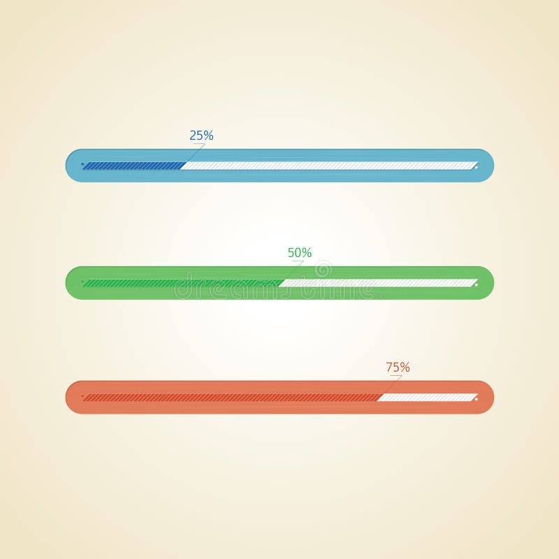 Different Green Progress Bars with Tropical Leaves. Stock Vector ...