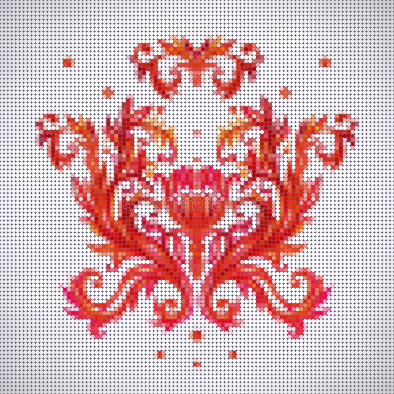 Color Vector Seamless Pattern with Flowers with Traditional Embroidery ...