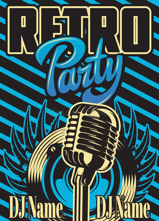 Color Vector Template for Retro Party Advertising Poster Stock Vector ...