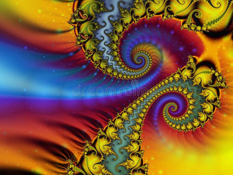 Cool Fractals Swirls Spirals Stock Illustration - Illustration of ...
