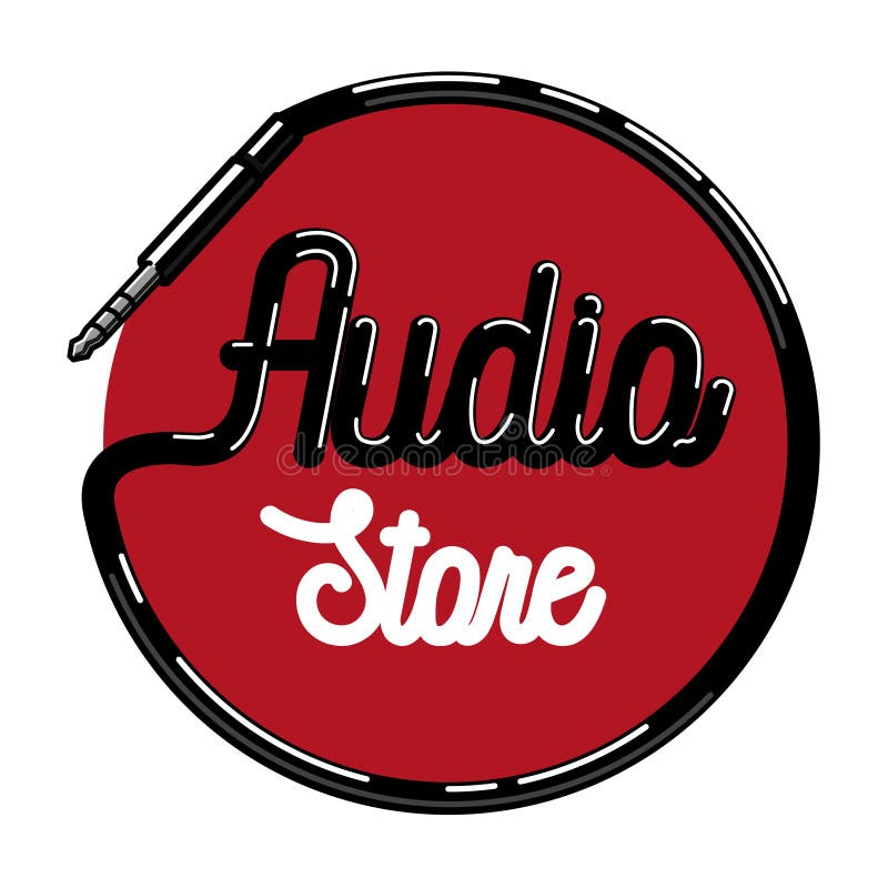 Color Vintage Audio Store Emblem Stock Vector - Illustration of brand ...