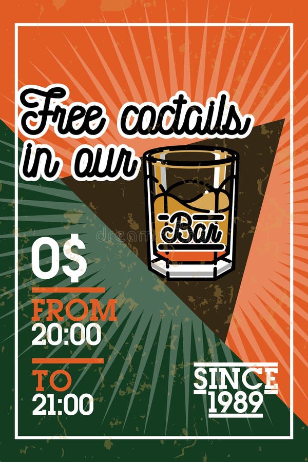 Color vintage bar banner stock vector. Illustration of bitter - 90290245
