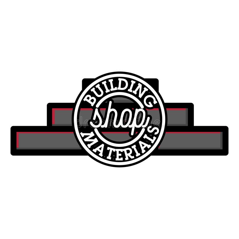 Color Vintage Building Materials Shop Emblem Stock Vector ...