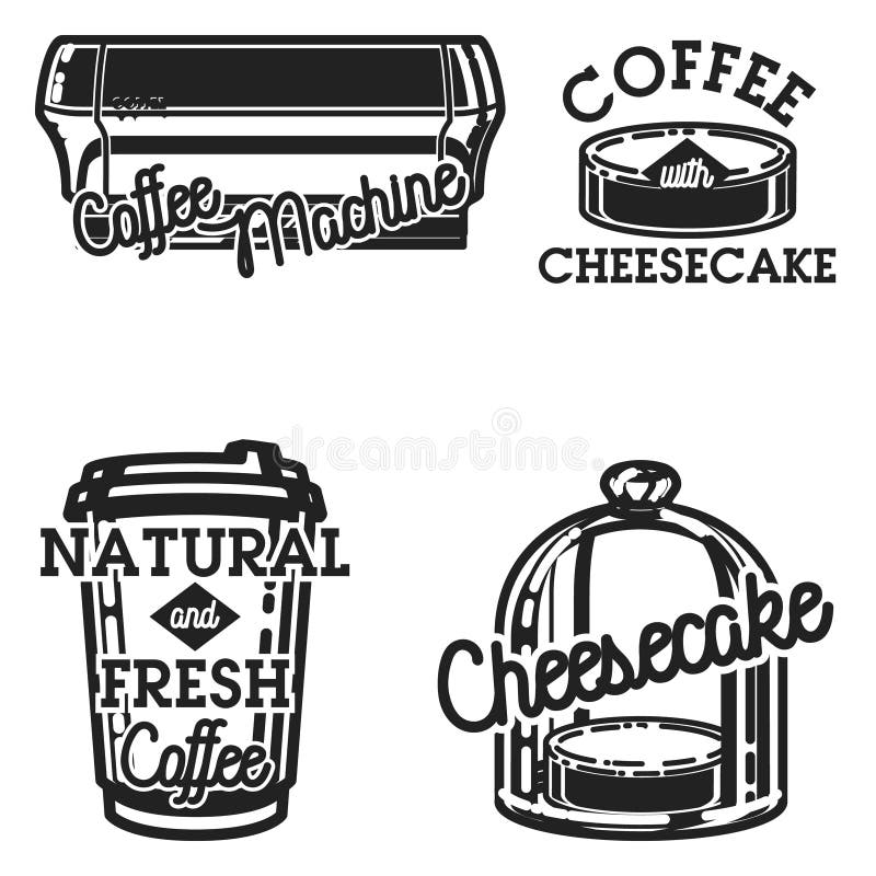 Color vintage cafe emblems stock vector. Illustration of business ...