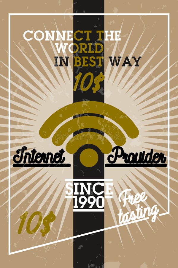 Color Vintage Internet Provider Banner Stock Vector - Illustration of ...