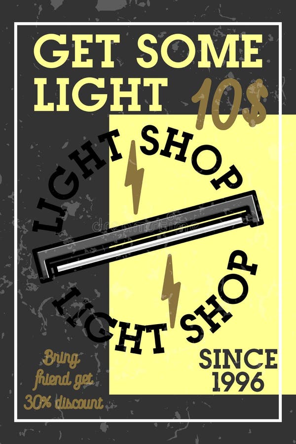 Color Vintage Light Shop Banner Stock Vector - Illustration of ...