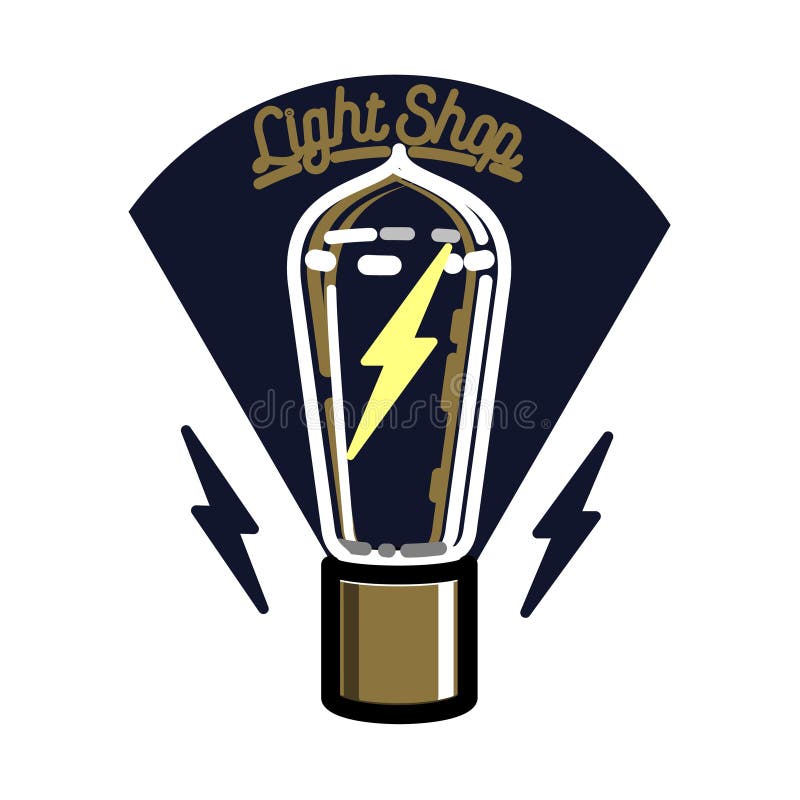 Color Vintage Lighting Shop Emblem Stock Vector - Illustration of sign ...