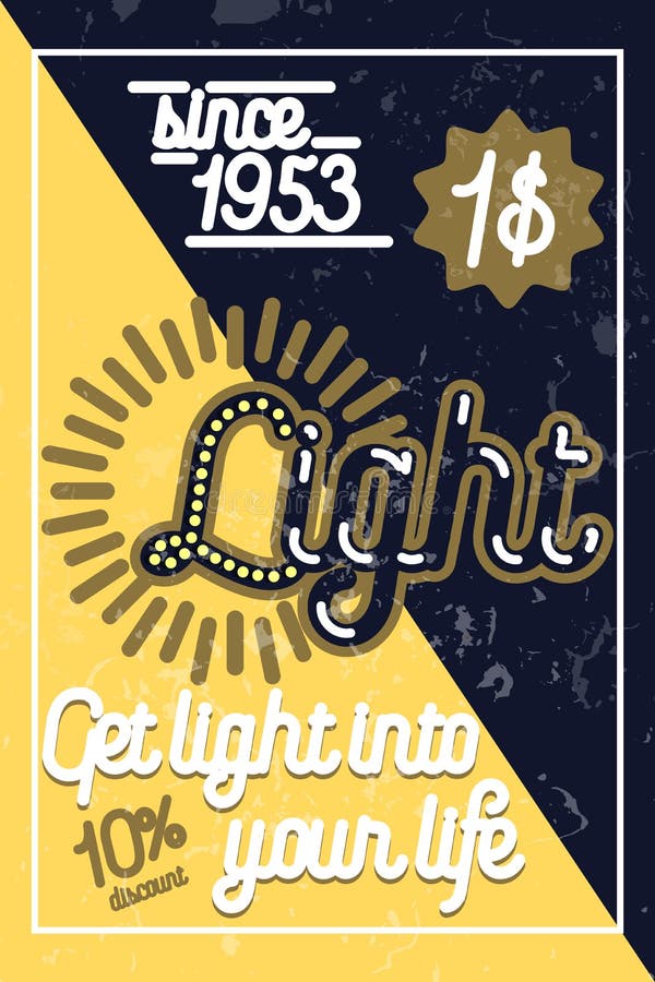 Color Vintage Lighting Shop Poster Stock Vector - Illustration of ...
