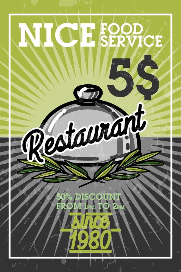Color Vintage Restaurant Banner Stock Vector - Illustration of fish ...