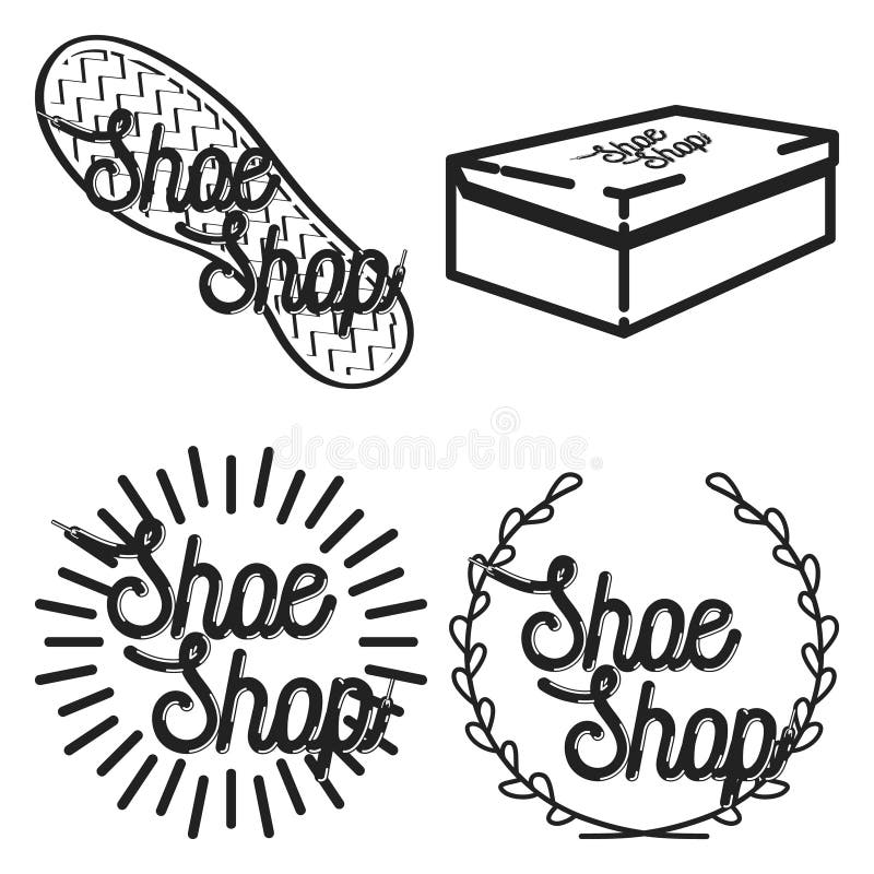 Color Vintage Shoe Shop Emblems Stock Vector - Illustration of insignia ...