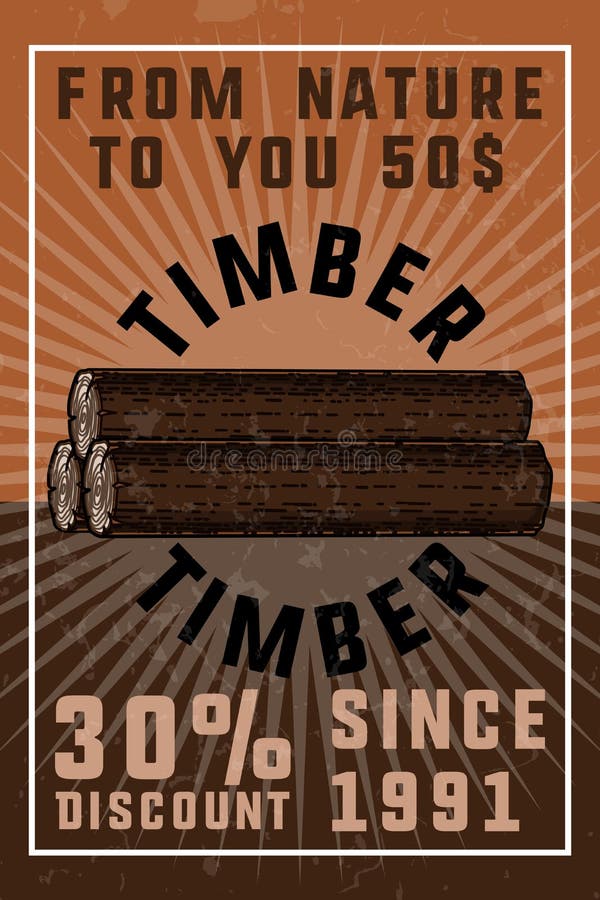 Color Vintage Timber Banner Stock Vector - Illustration of business ...