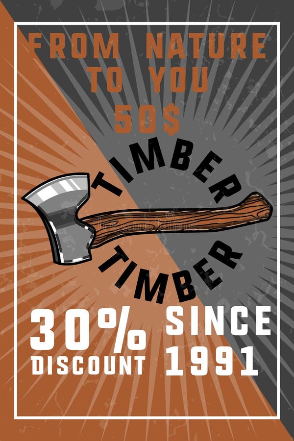 Color Vintage Timber Banner Stock Vector - Illustration of construct ...