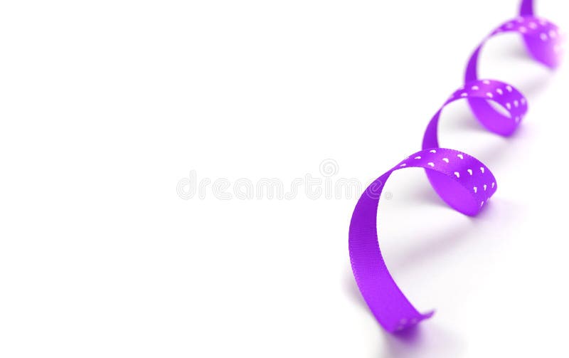 Color Violet Silk Ribbon with Dots on White Background Stock Image ...
