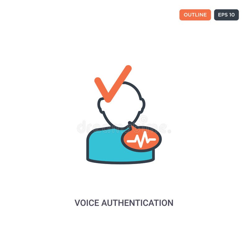 2 Color Voice Authentication Concept Line Vector Icon. Isolated Two ...
