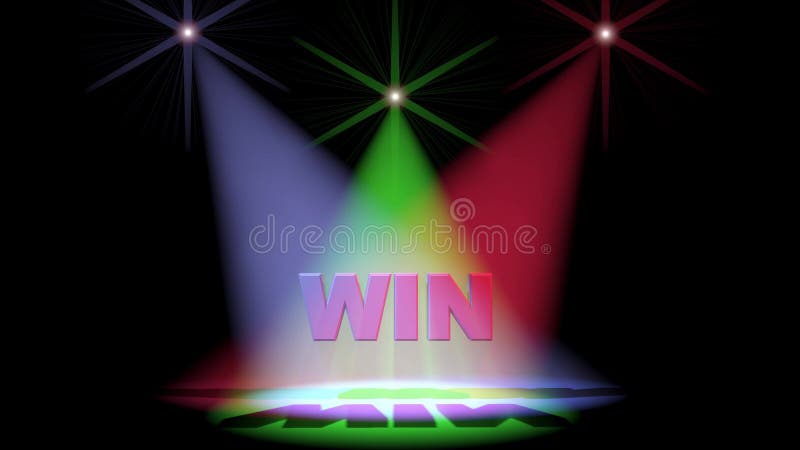 Color Volume Lights Rays Text WIN Intro 3d Stock Illustration ...