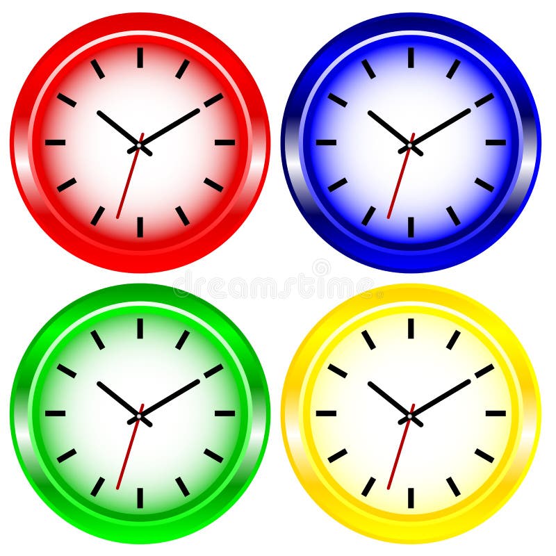 Color Wall Clock stock vector. Illustration of morning - 16250720