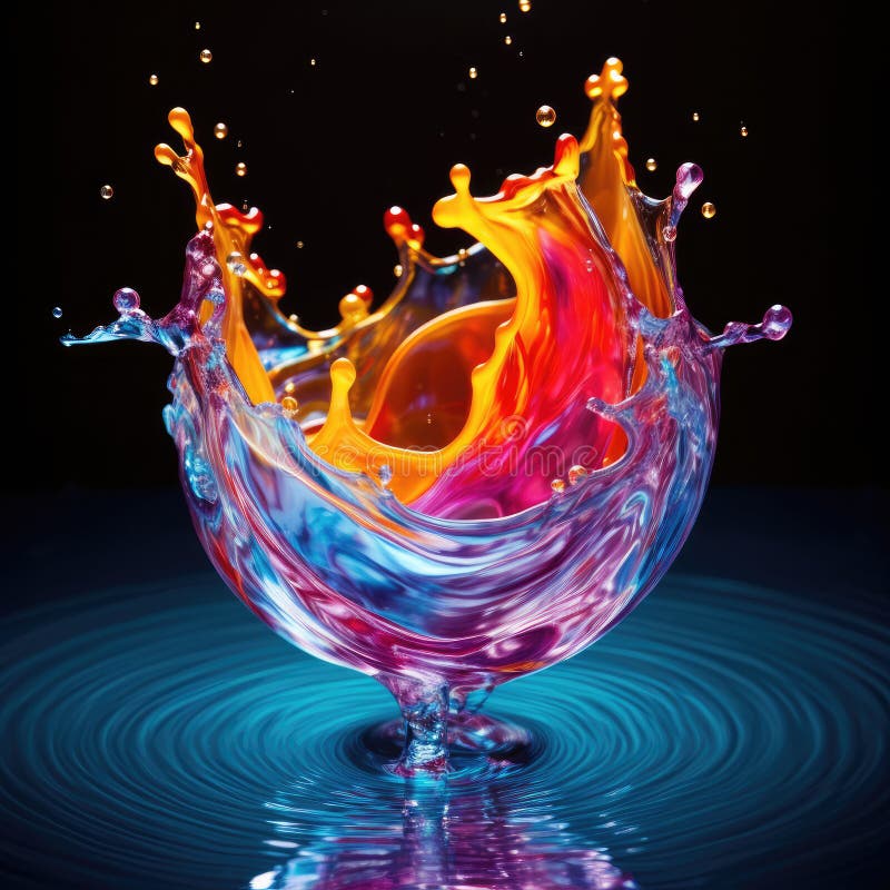 Color Water Drop Hitting Water To Create a Splash Stock Illustration ...